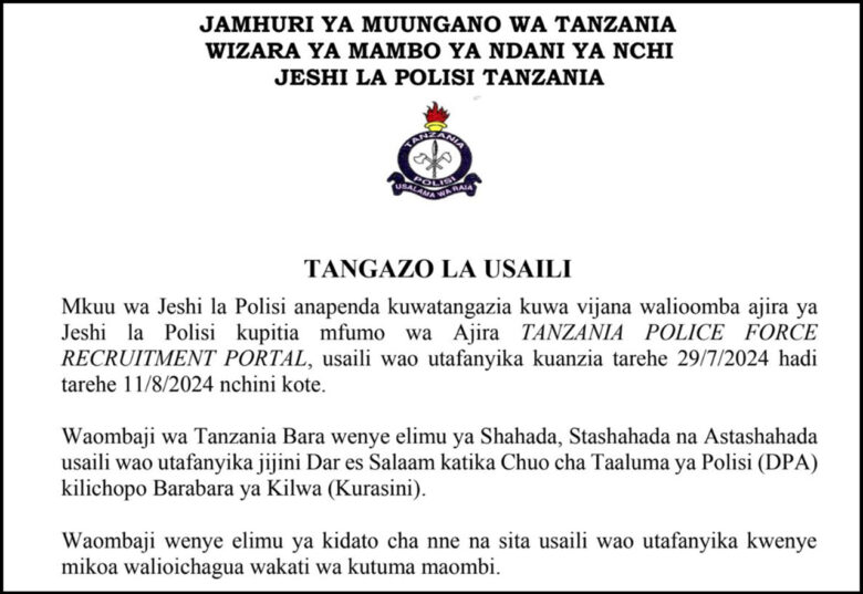 Majina ya Walioitwa Kwenye Usaili jeshi la Polisi 2024 - HABARI FORUM
