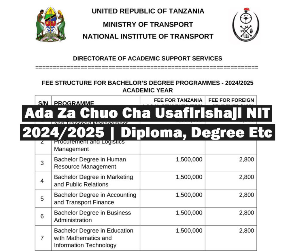 Ada Za Chuo Cha NIT 2024/2025 - HABARI FORUM