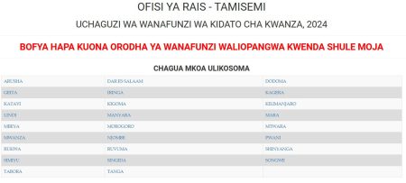 Majina ya Wanafunzi na Shule Walizopangiwa Kidato cha Kwanza 2025 ...
