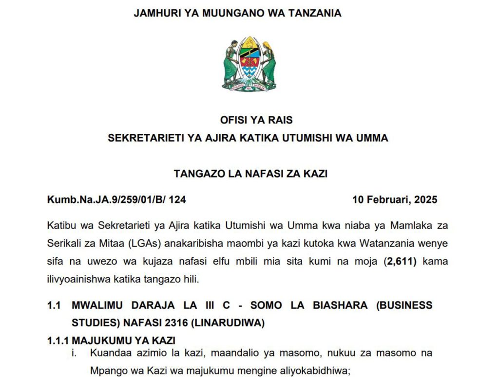 Majina ya Walioitwa Kwenye Usaili MDAs NA LGAs 2025 - HABARI FORUM