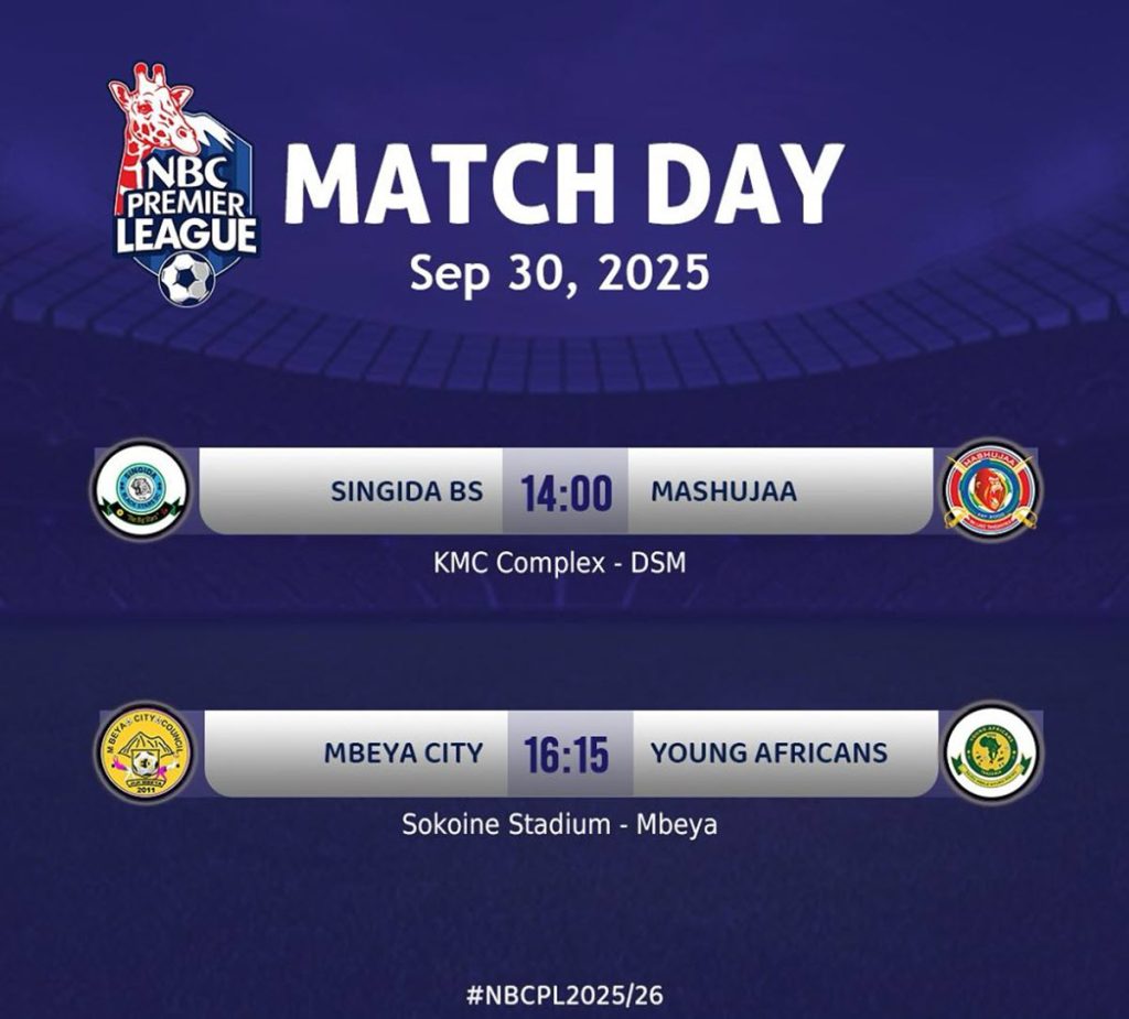 Ratiba ya Mechi za Leo 30/09/2025 Ligi Kuu ya NBC - HABARI FORUM